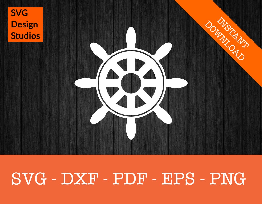 Ship Steering Wheel Svg, Nautical Svg, Silhouette Shadow SVG Cut File ...
