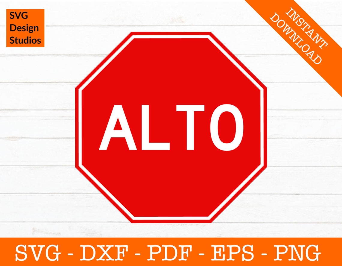 Blank Alto Sign Svg Spanish Stop Sign Svg Octagon Svg - Etsy