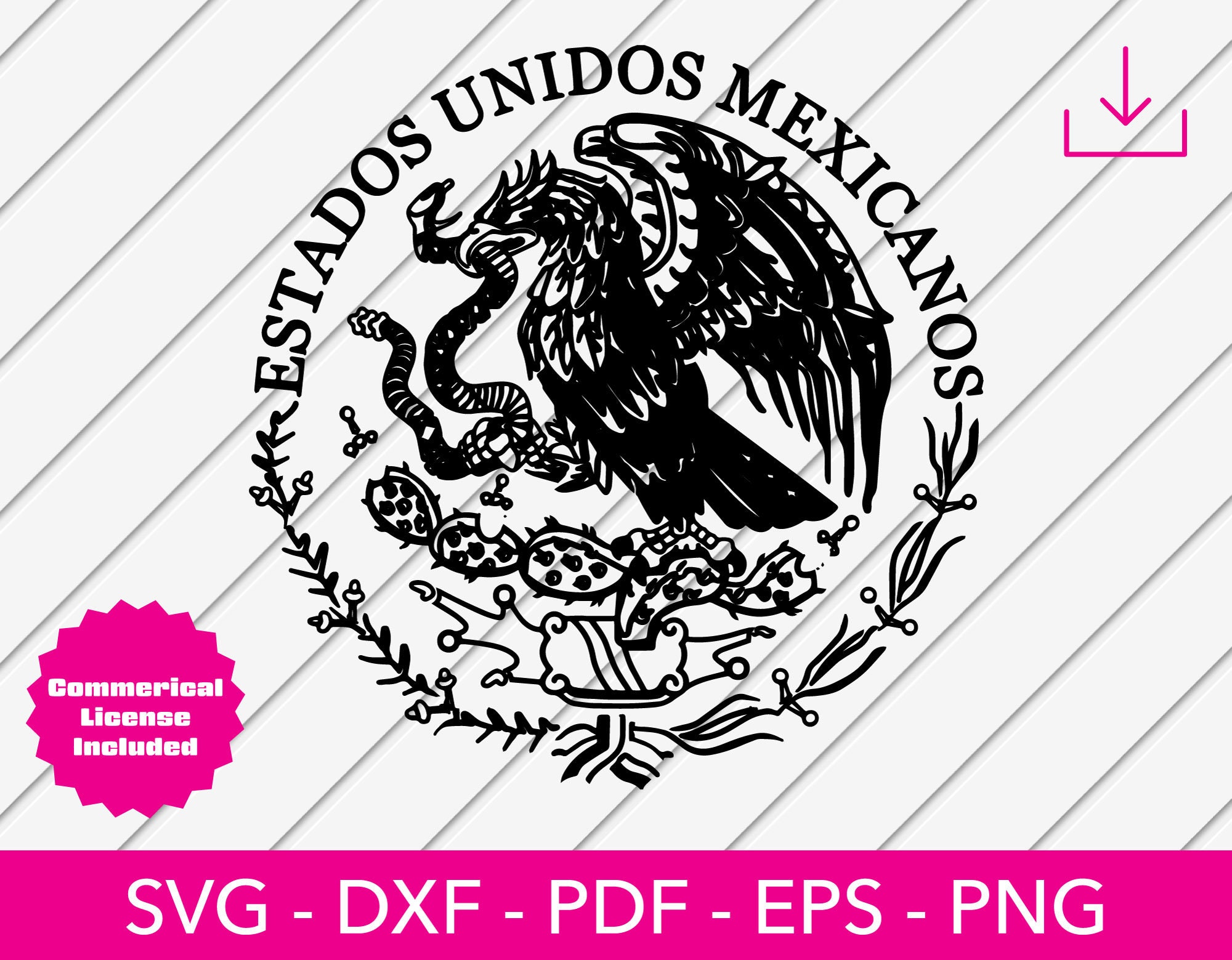Mexican Eagle Svg Mexico Svg Mexico Coat of Arms Mexico - Etsy