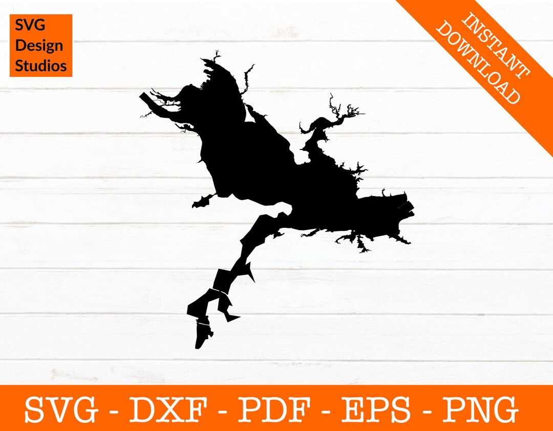 Lake Robert S. Kerr Oklahoma Map Shape SVG Cut File PNG - Etsy
