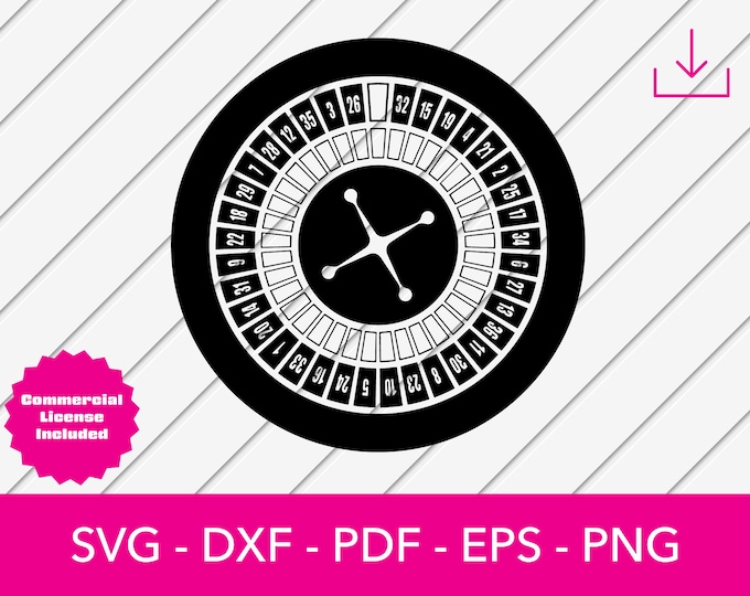 Casino Roulette Wheel and Tabel Clip Art Dxf Svg, Png,eps, Jpg, for ...