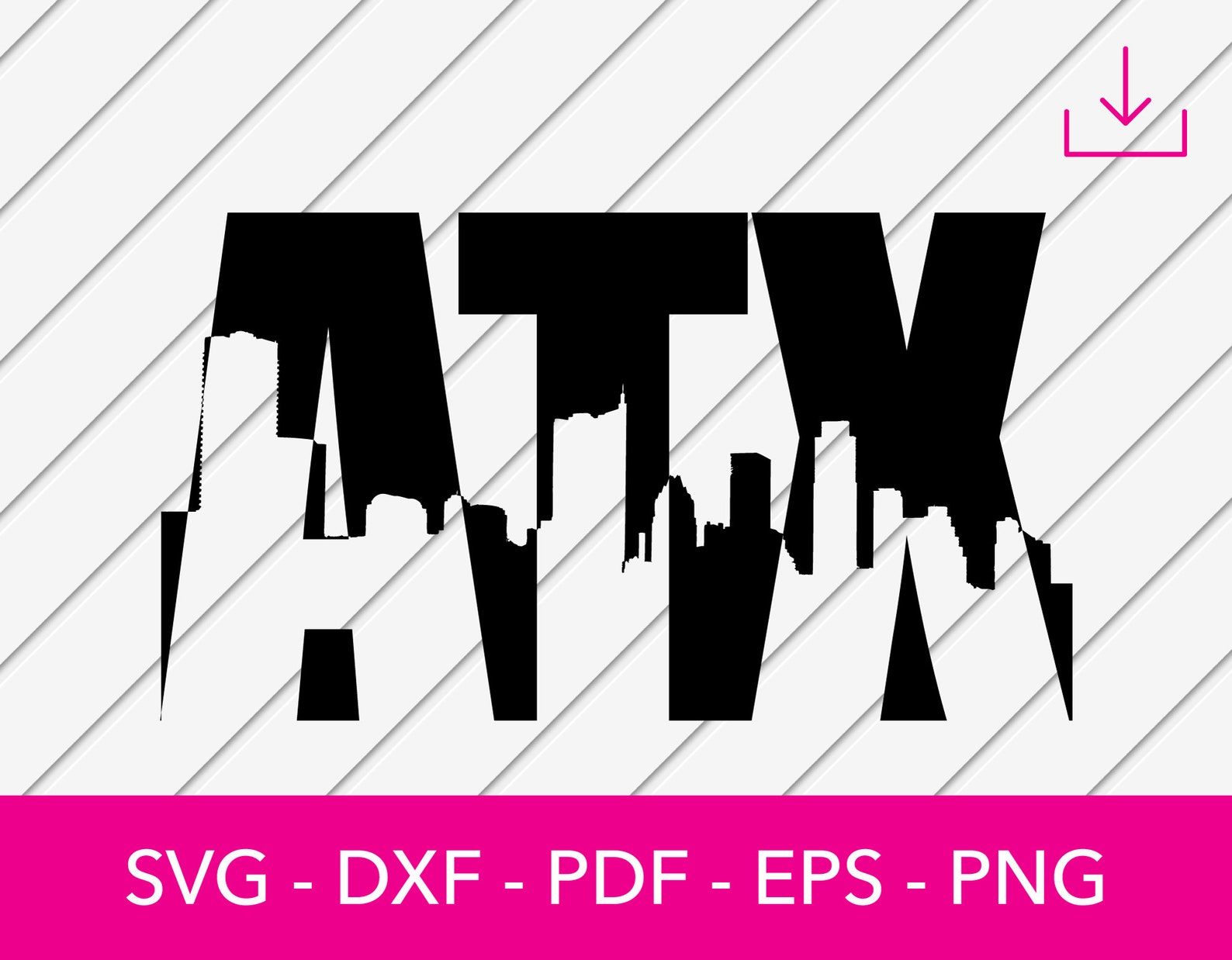 Austin Svg, Austin Texas Skyline Cityscape Silhouette SVG Cut File ...