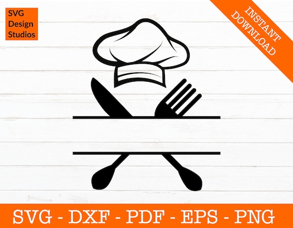 Chef Svg Monogram Frame Svg Cooking Svg Kitchen Svg | Etsy