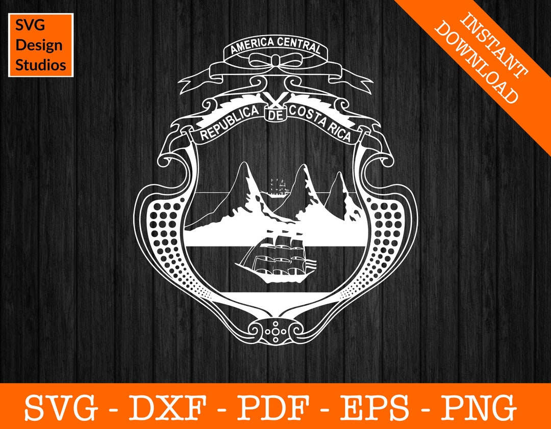 Costa Rica Crest Svg, Sello, Insignia, Escudo de Armas, Bandera de ...