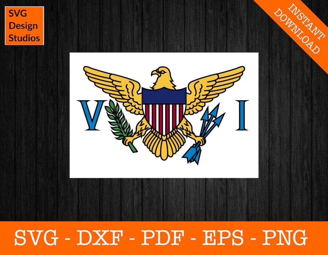 United States Virgin Islands Flag, USVI Svg, Clipart SVG - Cut File ...