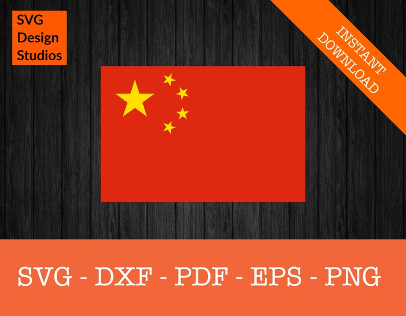 China Chinese National Flag Clipart SVG Cut File PNG DXF - Etsy