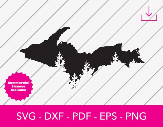 Upper Michigan Map Svg Michigan UP Map Michigan State Svg - Etsy