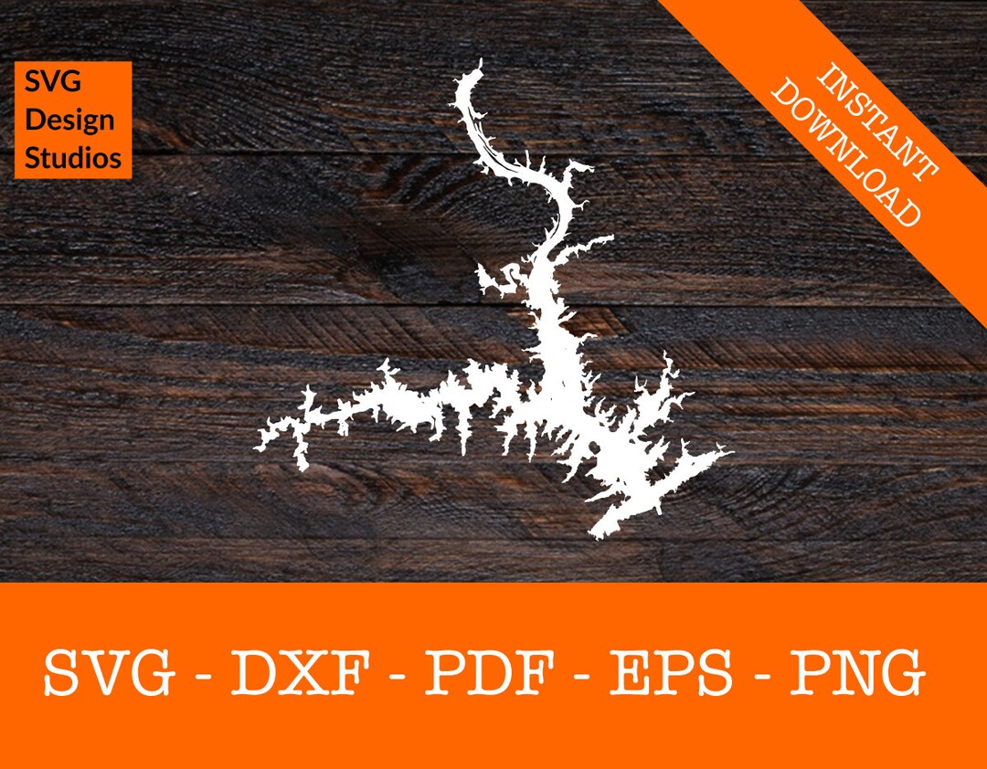 Lake Harding, Georgia Alabama Map Shape SVG Cut File - PNG - DXF ...