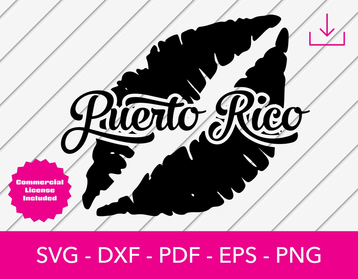 Puerto Rico Svg Puerto Rico Kiss Svg Puerto Rico Lips Svg - Etsy