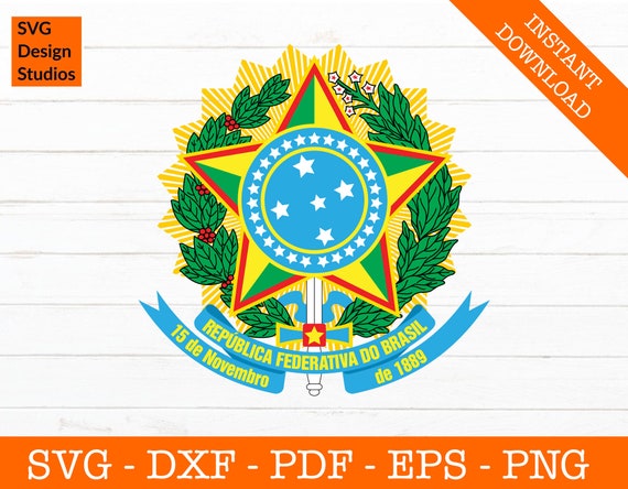 Brazil Coat of Arms Svg Brazil Svg DXF Brazil Flag Svg Clipart Cricut ...