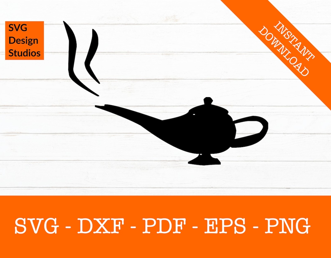 Magic Lamp Svg Aladdin Lamp Svg Genie Lamp Svg Silhouette Shadow SVG ...