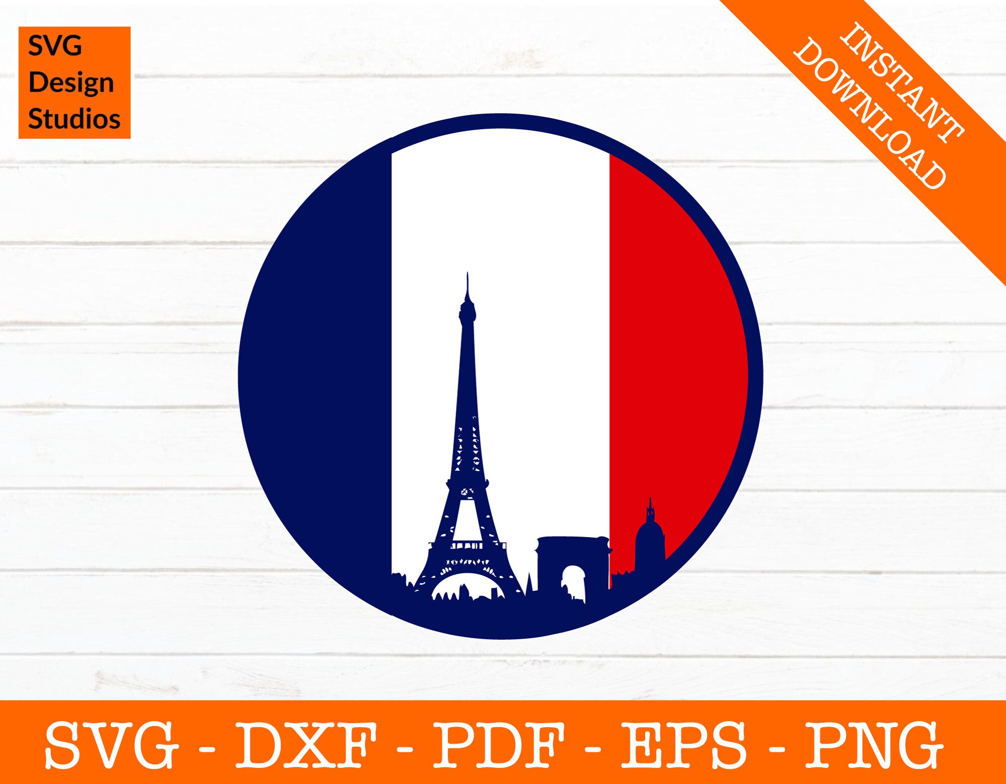 Paris Svg Paris France Svg Round French Flag Clipart Svg | Etsy