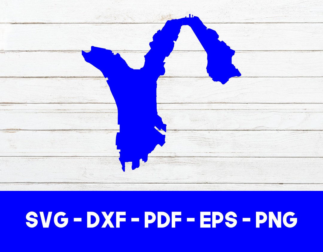 Lake Union, Washington Map Shape SVG Cut File - PNG - DXF - Cricut ...