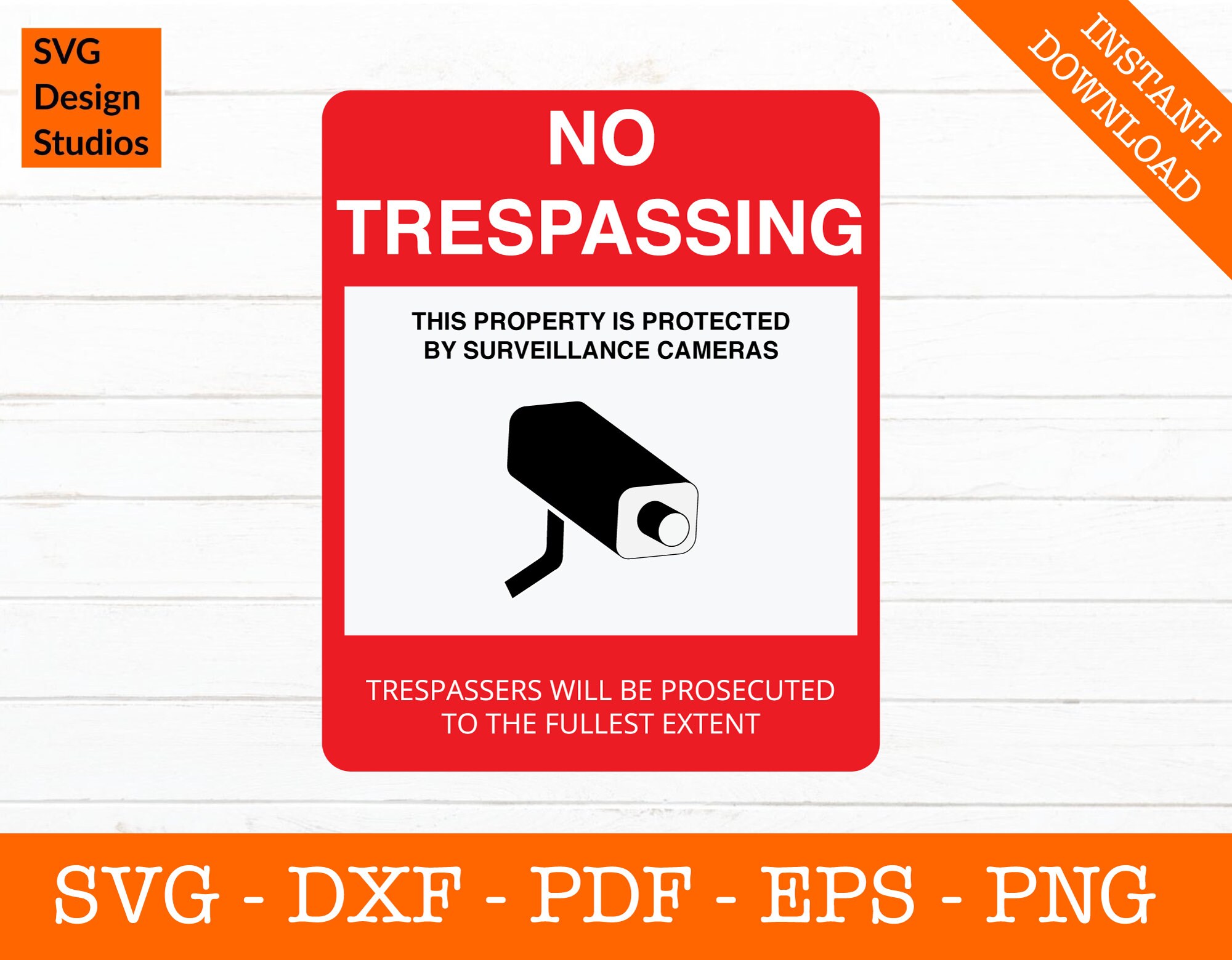 No Trespassing Sign Svg, Camera Svg, Surveillance Svg, Security Sign ...