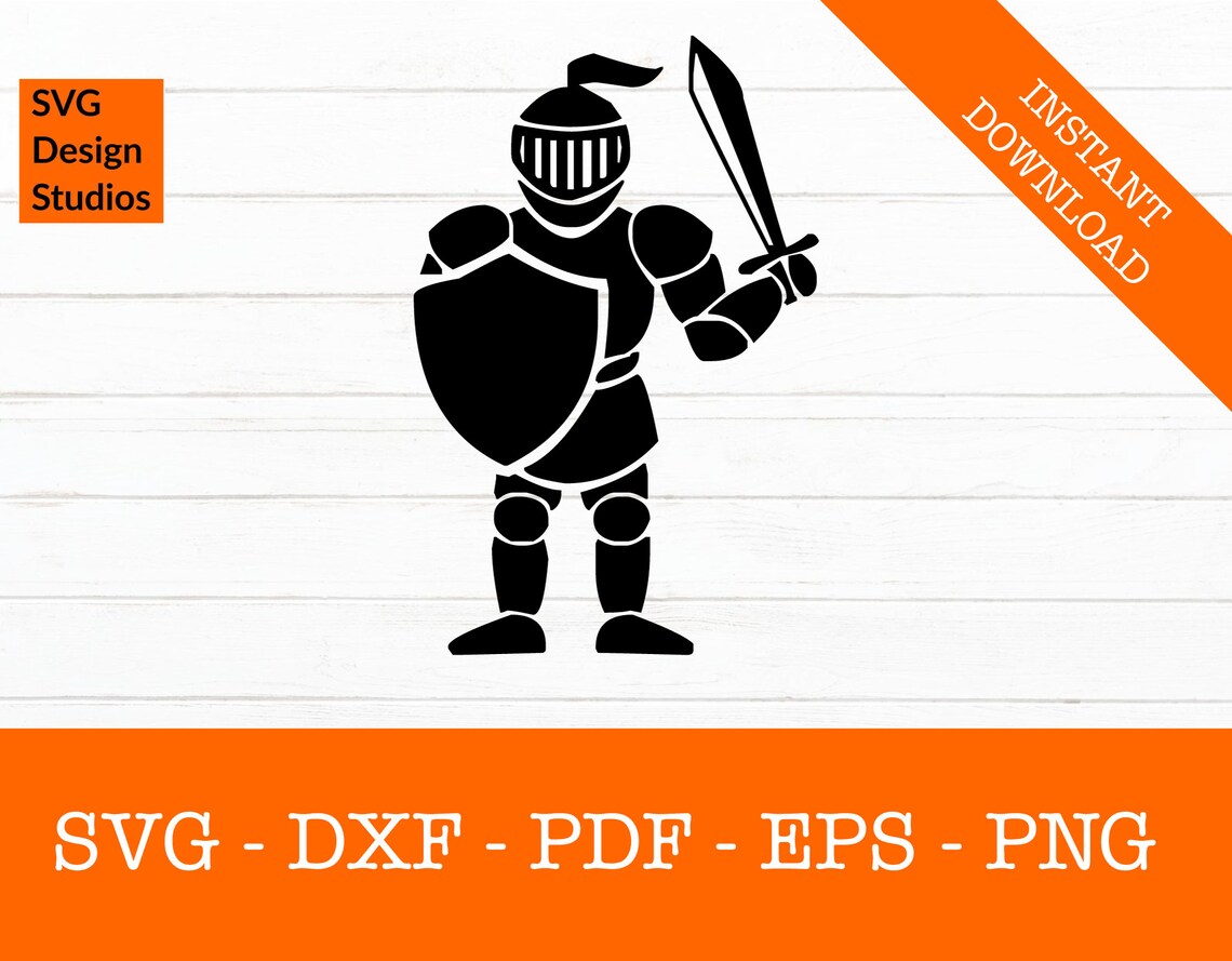 Cartoon Knight svg Suit of Armor svg Silhouette Shadow SVG | Etsy