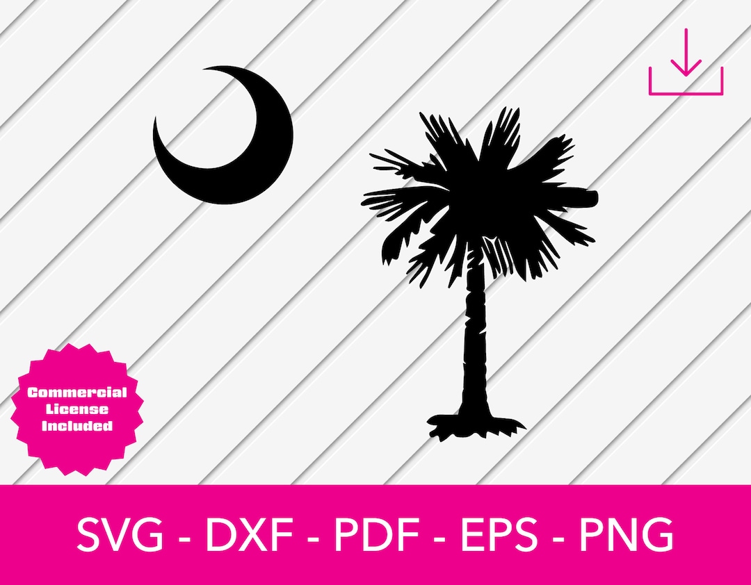 South Carolina SVG, Palmetto Tree, SC Flag, Palm Tree, Palmetto Moon ...