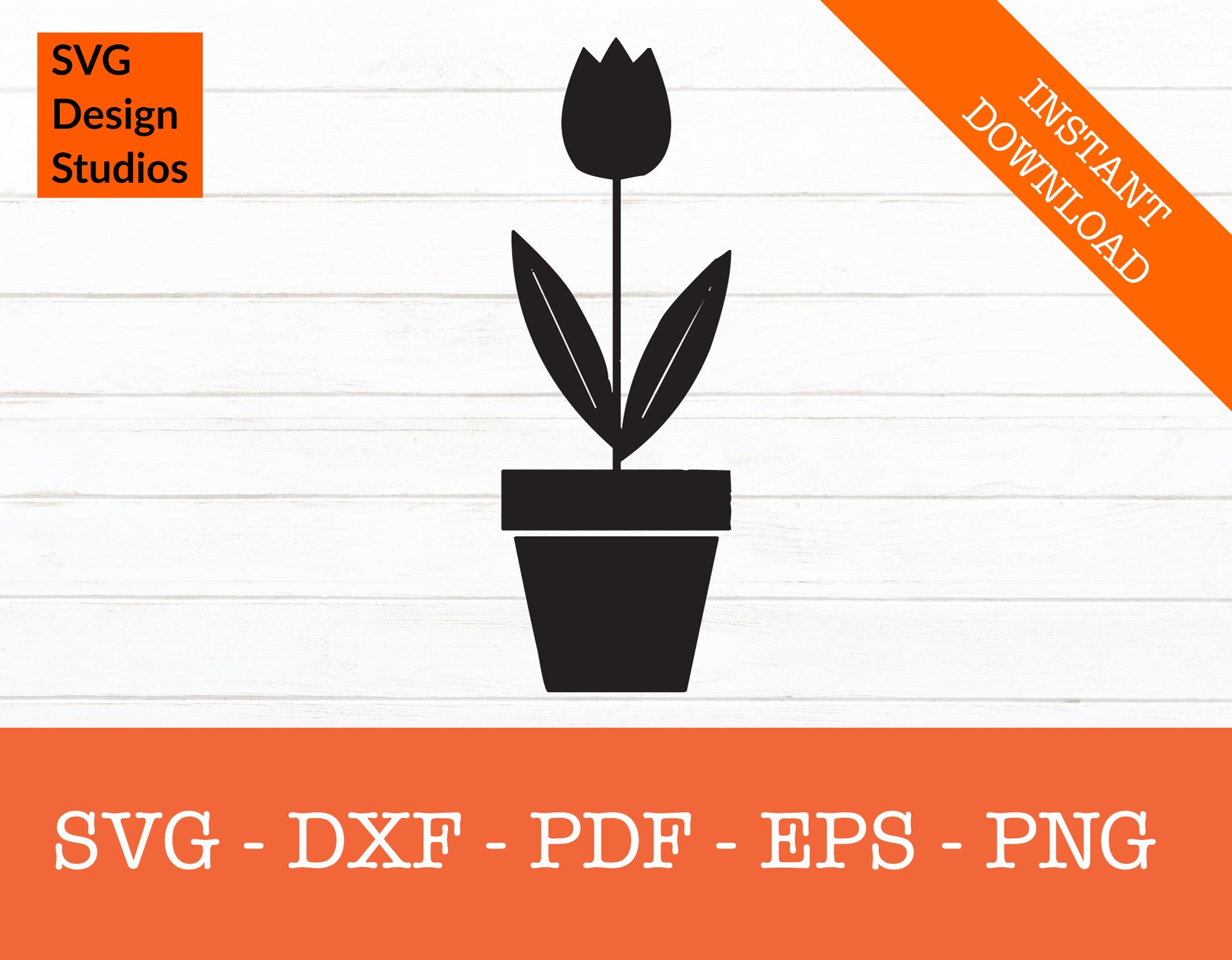 Flower Pot Svg Tulip Svg Flower Gardening Svg Silhouette | Etsy