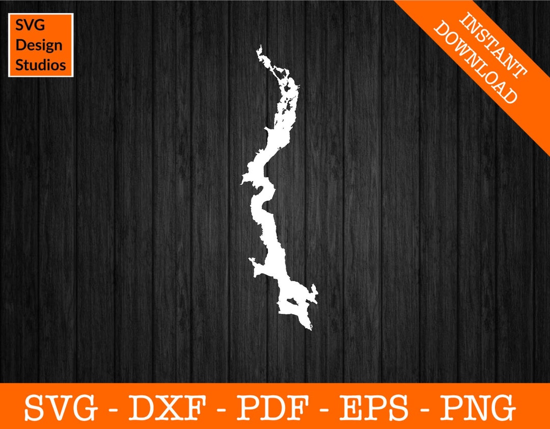 Aziscohos Lake, Maine Map Shape SVG Cut File - PNG - DXF - Cricut ...