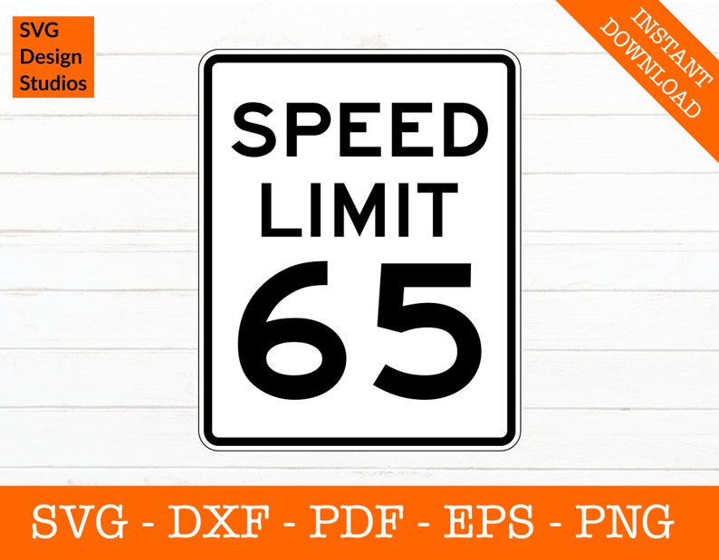 65 MPH Speed Limit Sign Svg Silhouette Shadow SVG Cut File - Etsy