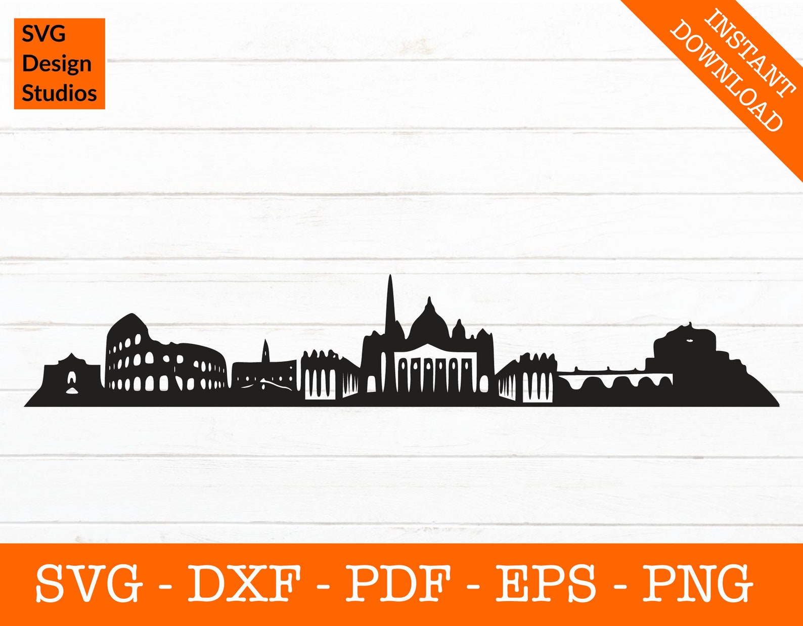 Rome Svg, Italy Svg, Rome Cityscape Svg, Rome Skyline, Silhouette SVG ...