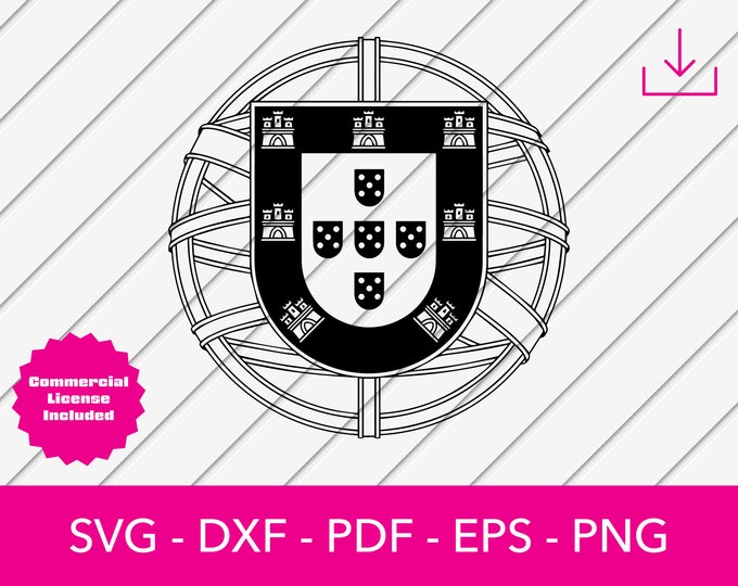 Portugal Crest Svg Seal Badge Coat of Arms Portugal Flag - Etsy
