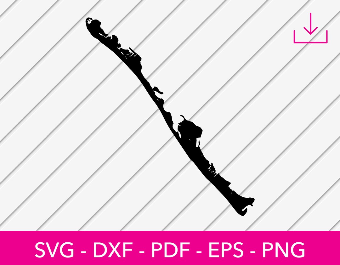 Longboat Key Island, Florida Map Shape - Beach Ocean SVG Cut File - PNG ...