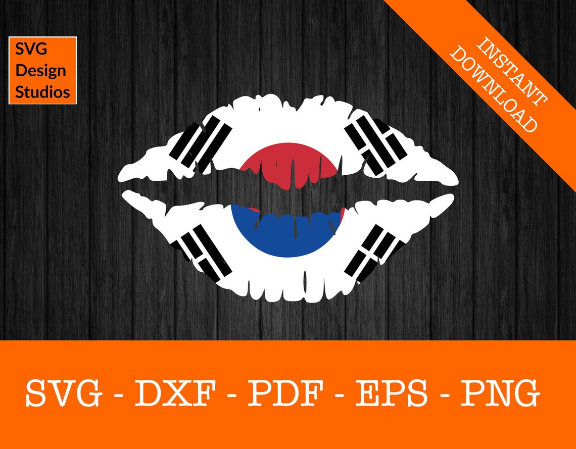 South Korea Svg South Korea Flag Svg Lips Svg Clipart SVG - Etsy
