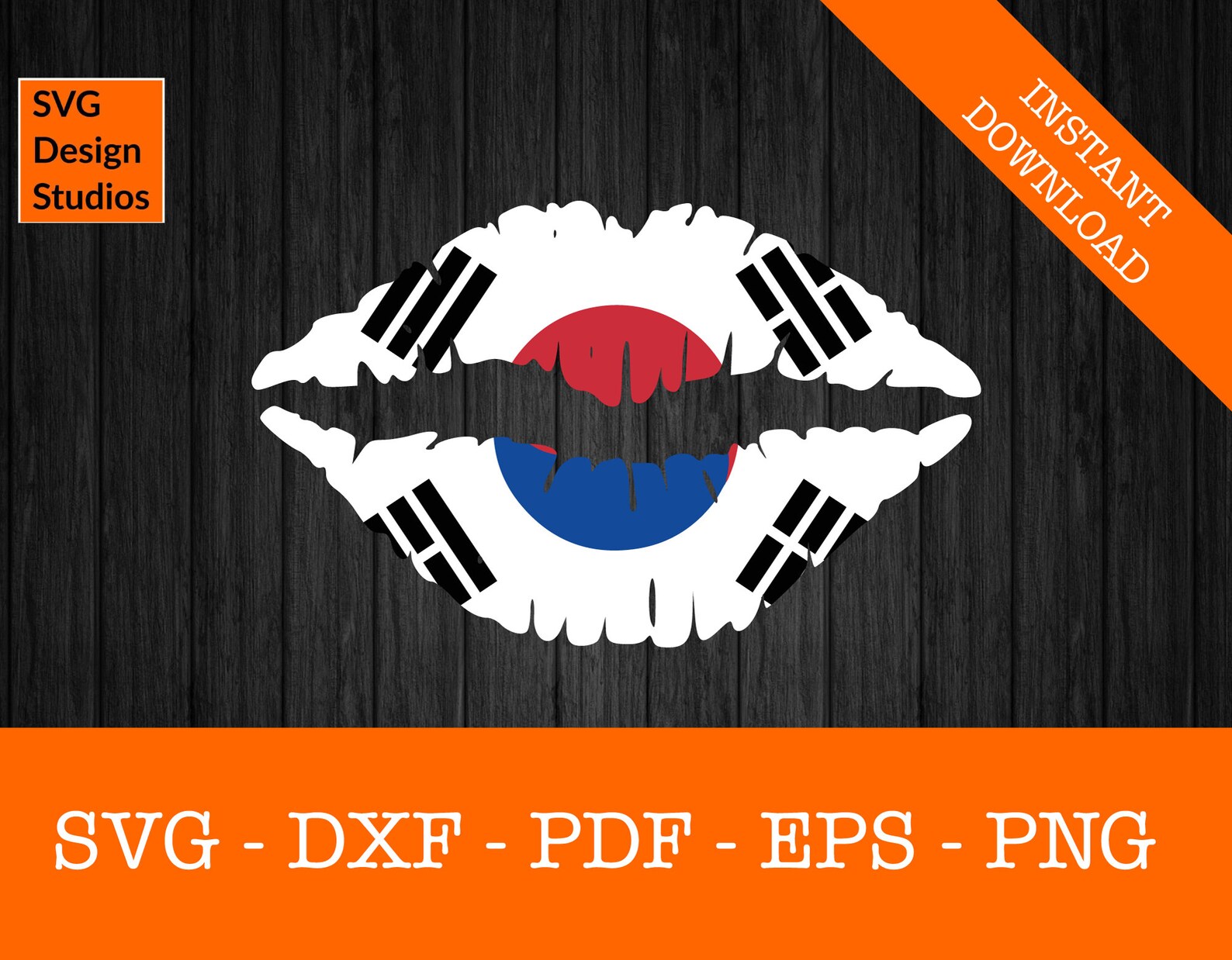 South Korea Svg, South Korea Flag Svg, Lips Svg, Clipart SVG - Cut File ...