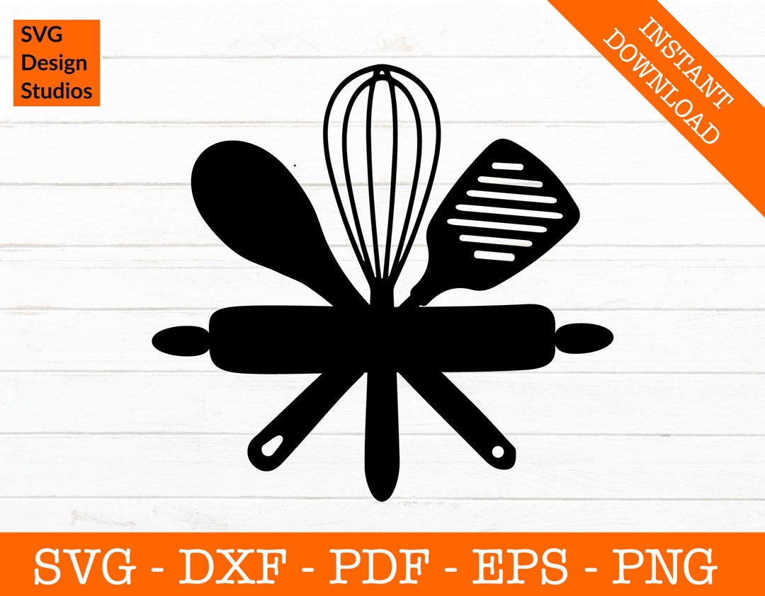 Baking Svg, Bakery Svg, Cooking Svg, Kitchen Utensils Svg, Silhouette ...