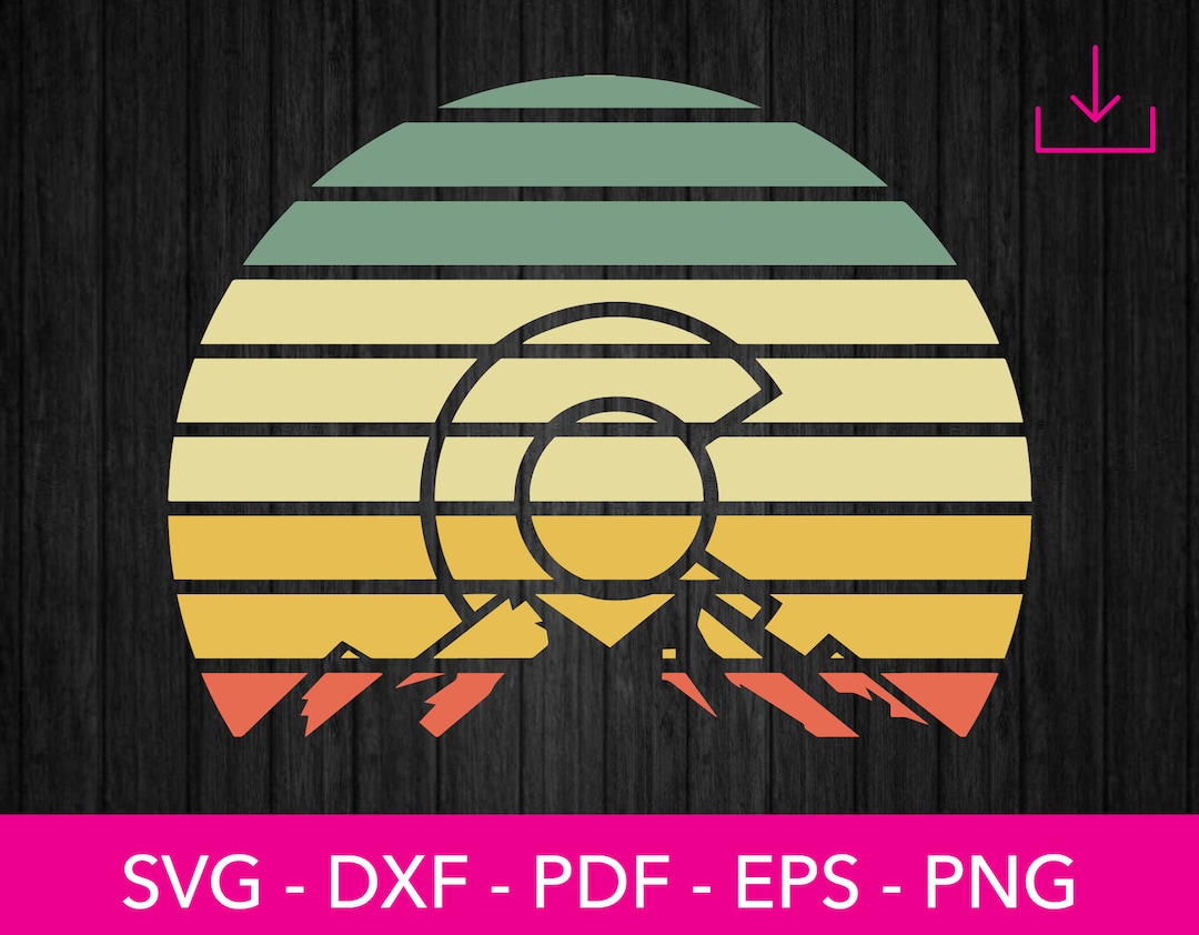 Retro Colorado Svg, Rocky Mountains, Colorado State Flag Svg, Clipart ...
