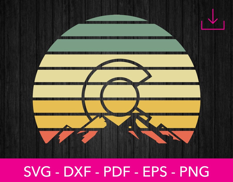 Retro Colorado Svg, Rocky Mountains, Colorado State Flag Svg, Clipart ...
