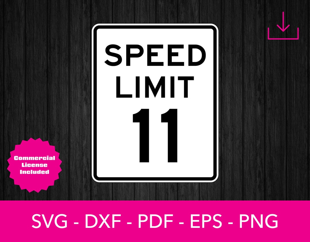 Blank MPH Speed Limit 11 Sign Svg, Cars Svg, Ten Year Old Birthday Svg ...