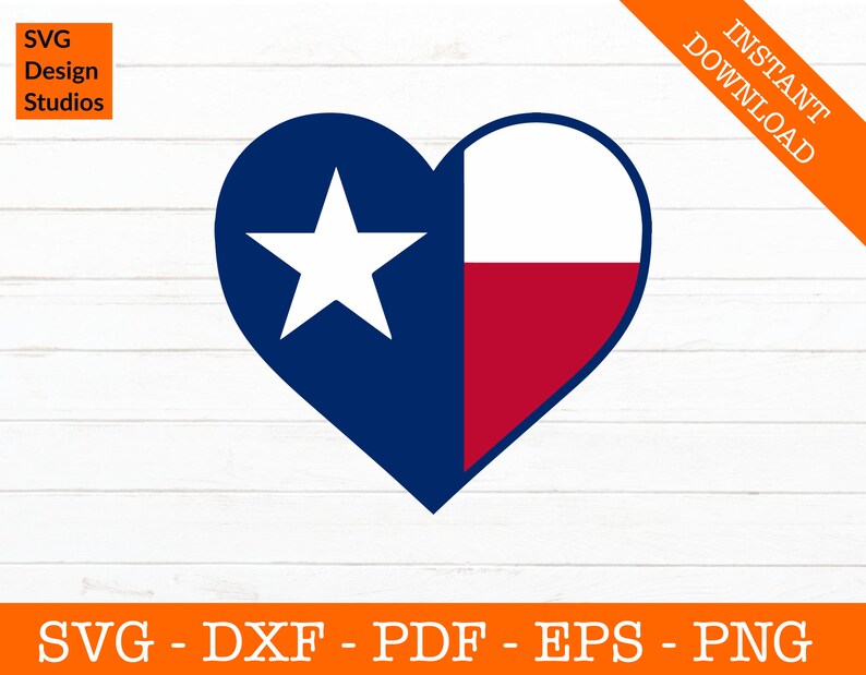 Texas Svg Texas Heart Flag Svg Lonestar Flag Svg Clipart | Etsy