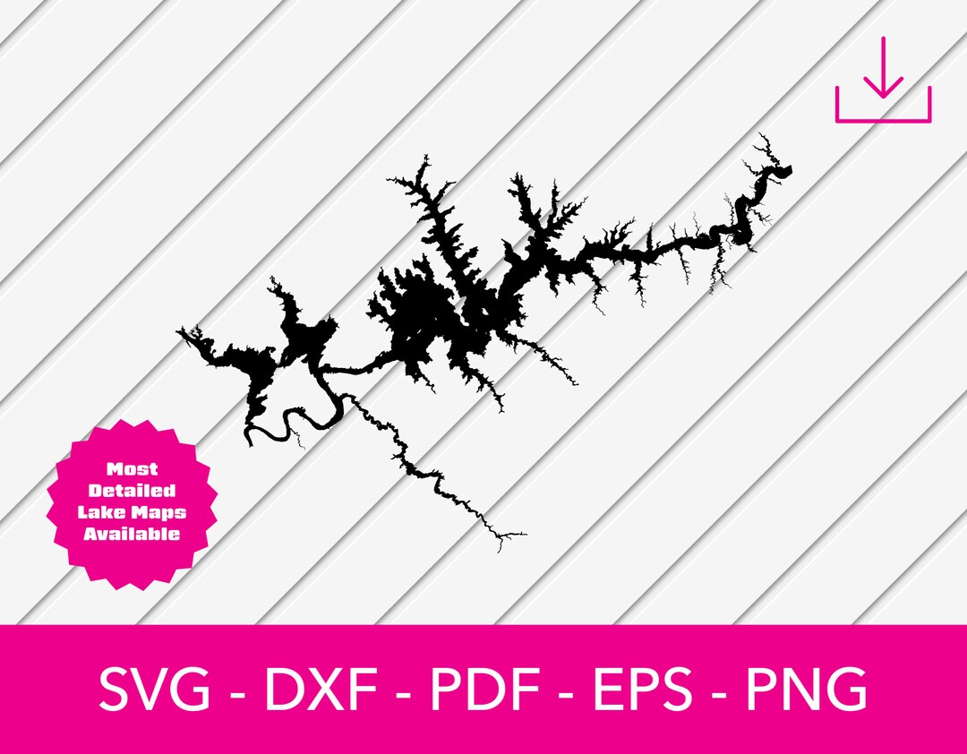 Lake Powell, Utah Map Shape SVG Cut File - PNG - DXF - Cricut - Summer ...