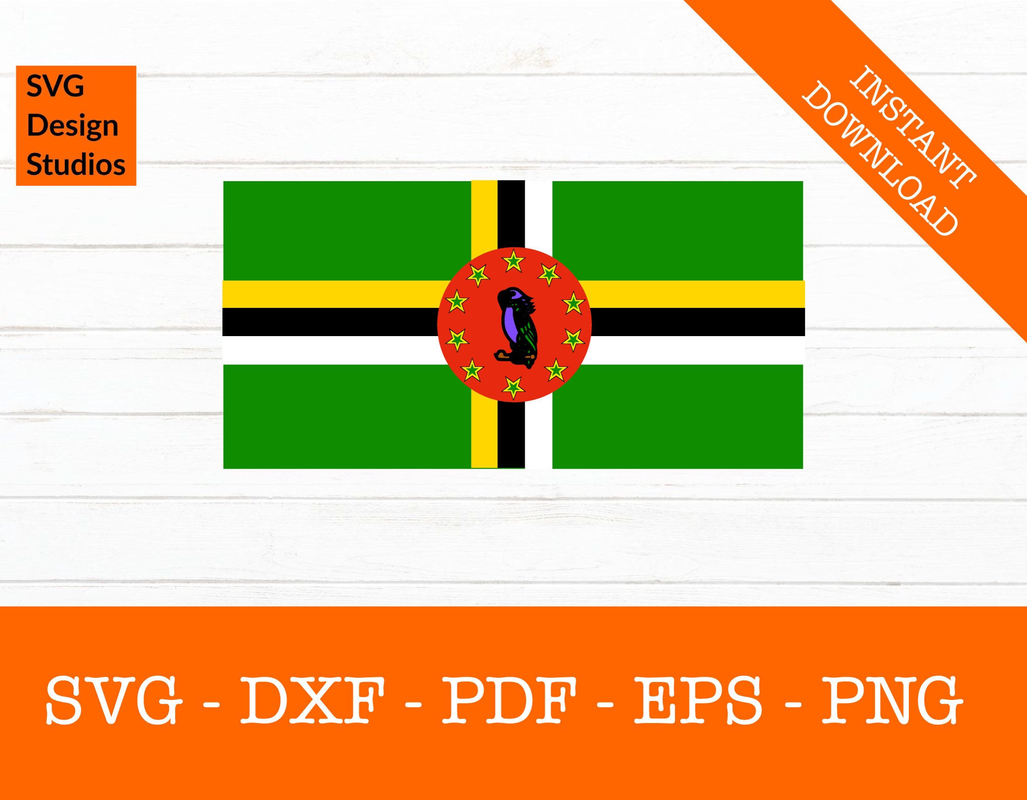 Dominica Island National Flag Clipart SVG - Cut File - PNG - DXF ...