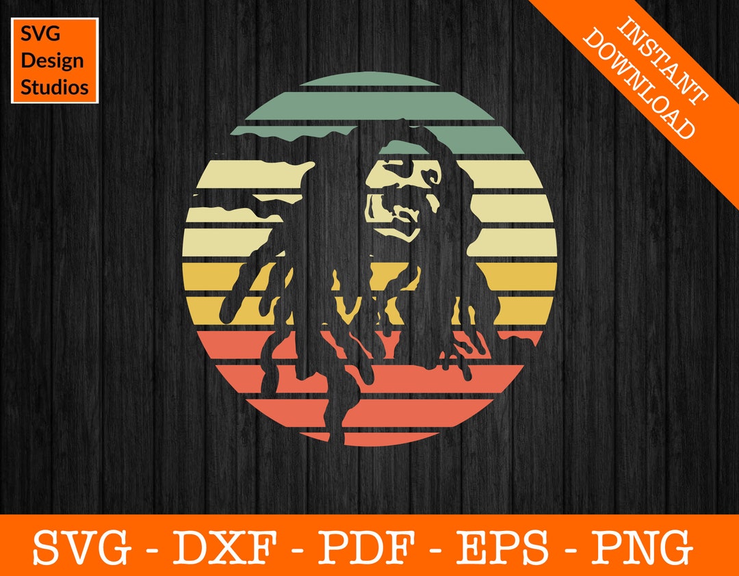 Retro Bob Marley Svg, Jamaica Svg, Rastafarian Svg, Reggae Svg- Cut ...