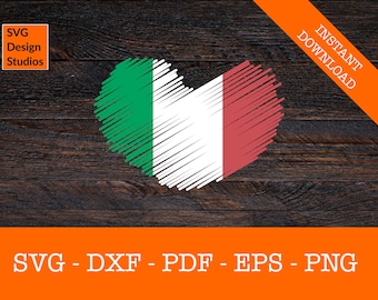 Italy Love Flag Svg - Etsy