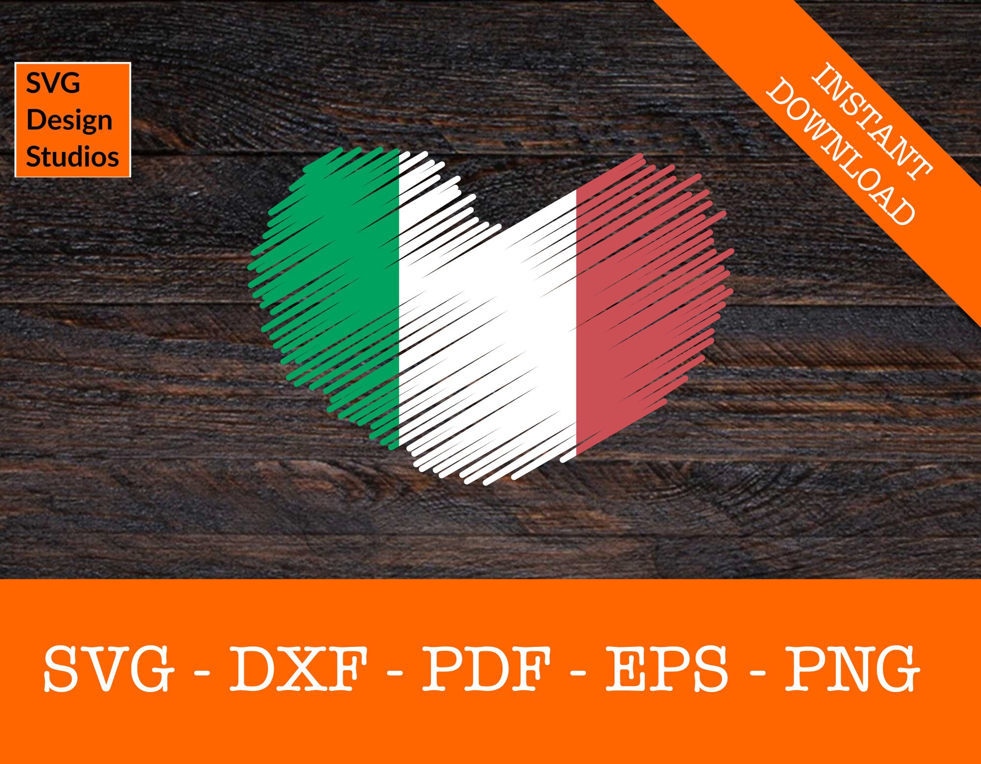Italy Svg, I Love Italy Italian Heart Flag Silhouette Shadow SVG Cut ...