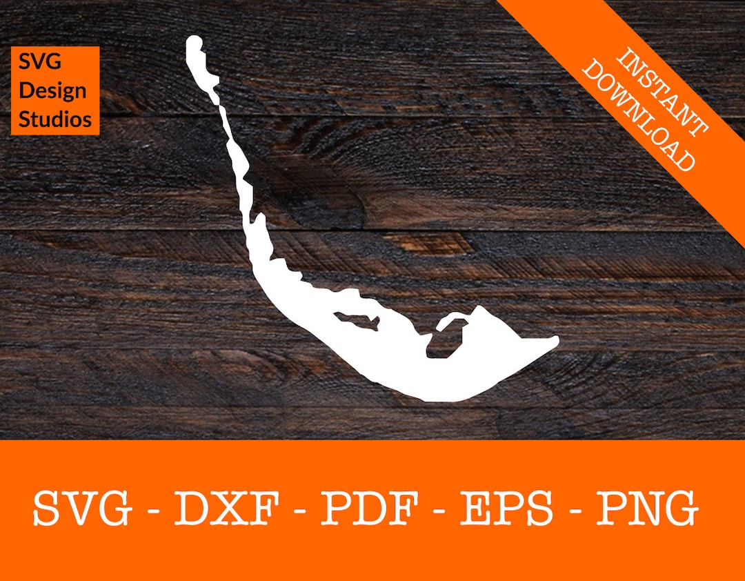 Sanibel and Captiva Island, Florida Map Shape - Beach Ocean SVG Cut ...