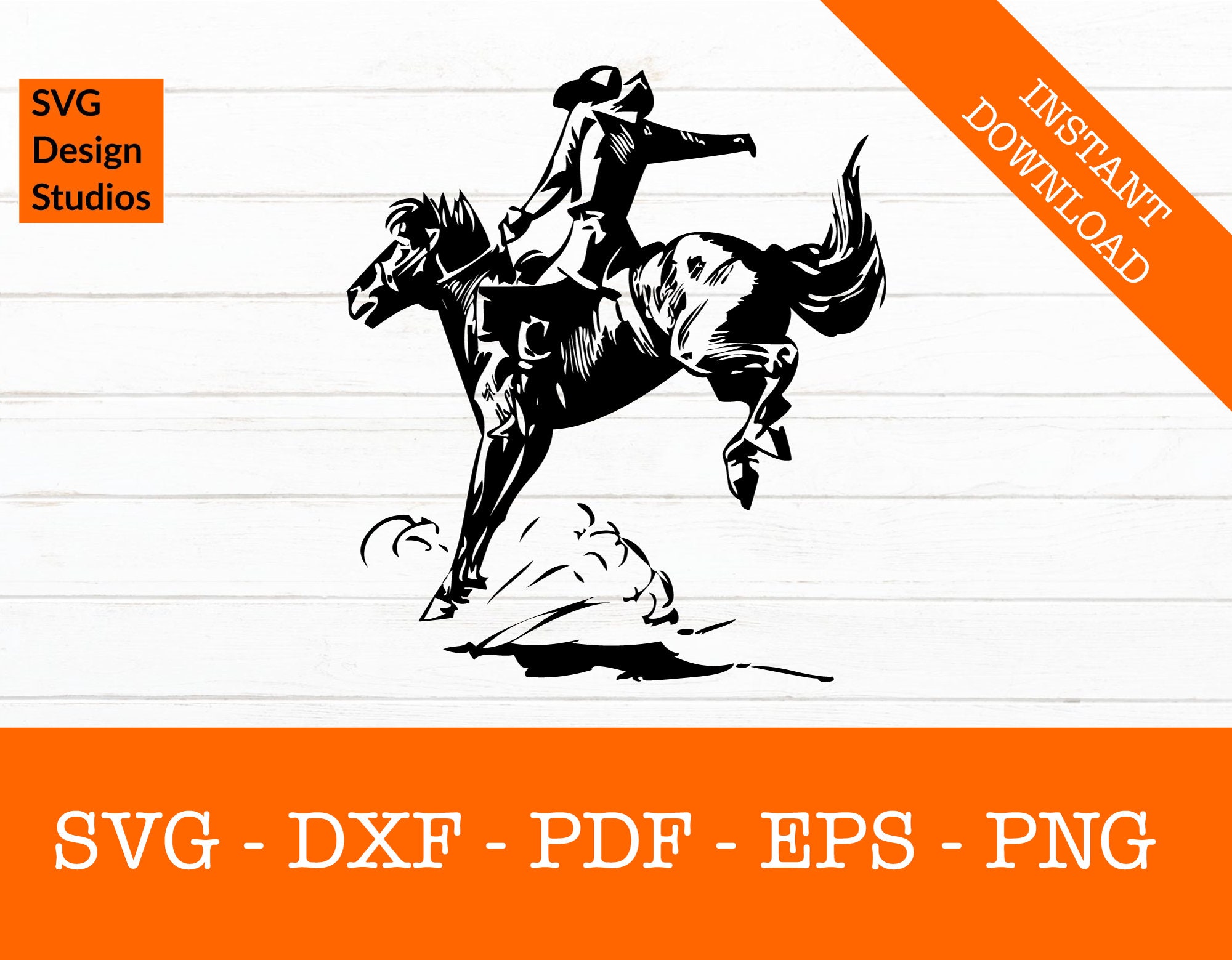 Cowboy Horse Riding Rodeo SVG Silhouette Shadow Cut File PNG - Etsy