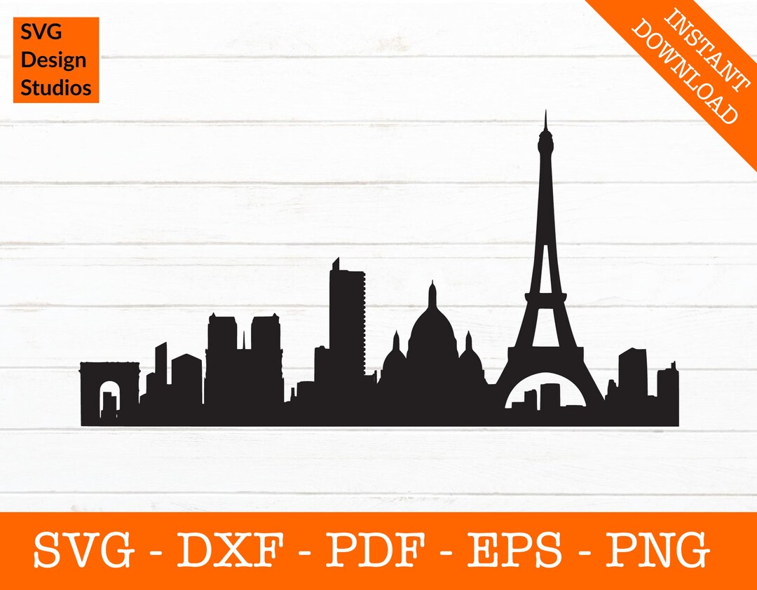 Paris Svg, Paris, France Svg, Skyline Cityscape Silhouette Shadow SVG ...