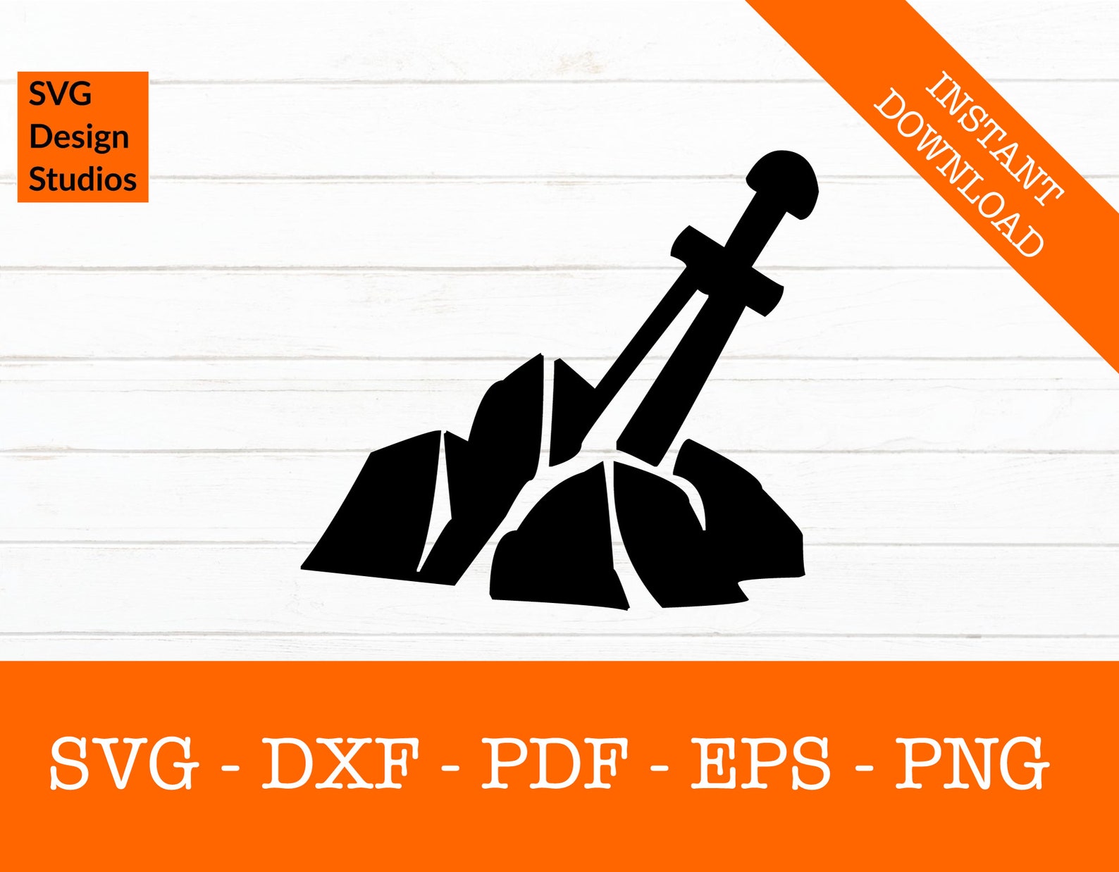 Excalibur King Arthur Sword in the Stone Svg Silhouette Shadow - Etsy