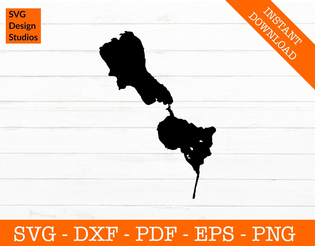 Suncook Lakes, New Hampshire Map Shape SVG Cut File - PNG - DXF ...