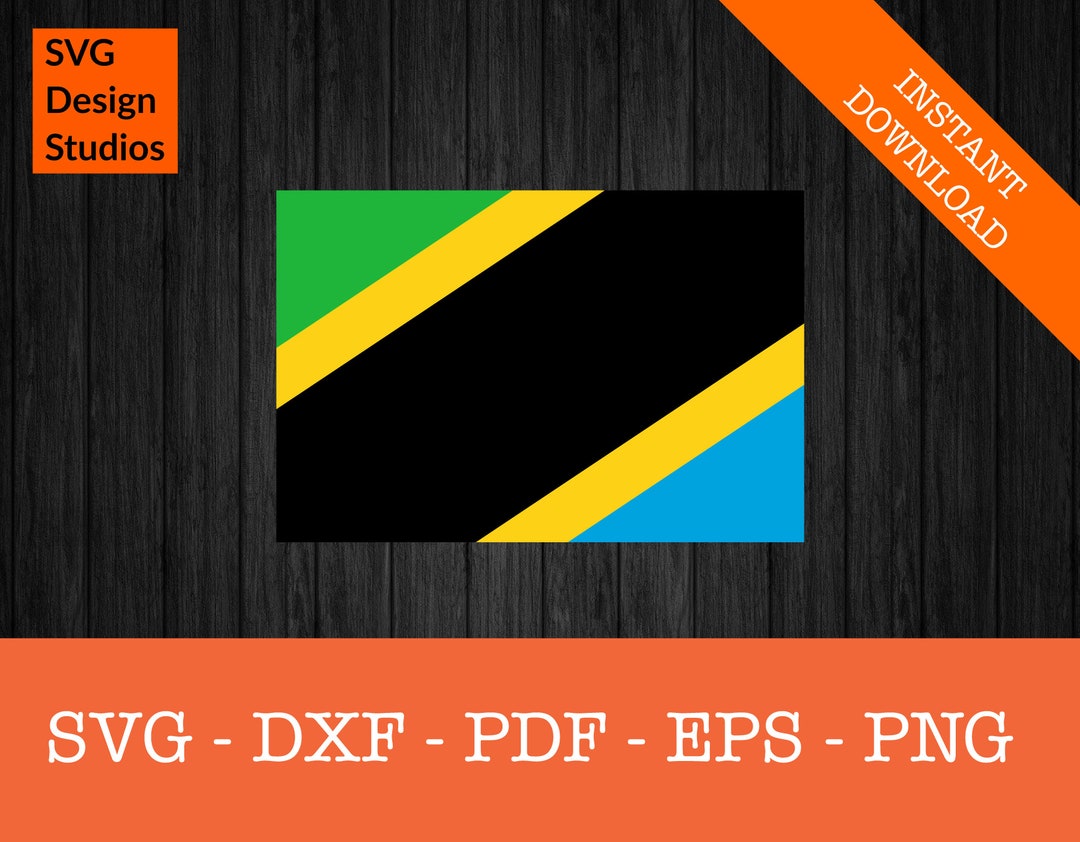 Tanzania Tanzanian Flag SVG Cut File - PNG - DXF - Cricut - Vector ...