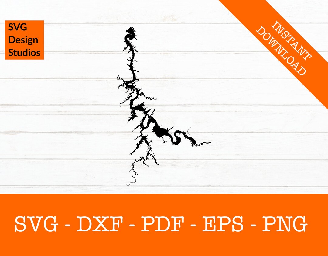 Tellico Lake Reservoir Tennessee Map - Lake Life - Shape Tennessee Boat ...