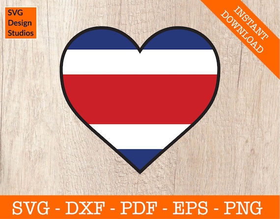 Costa Rica Svg I Love Costa Rica Costa Rican Heart Flag - Etsy