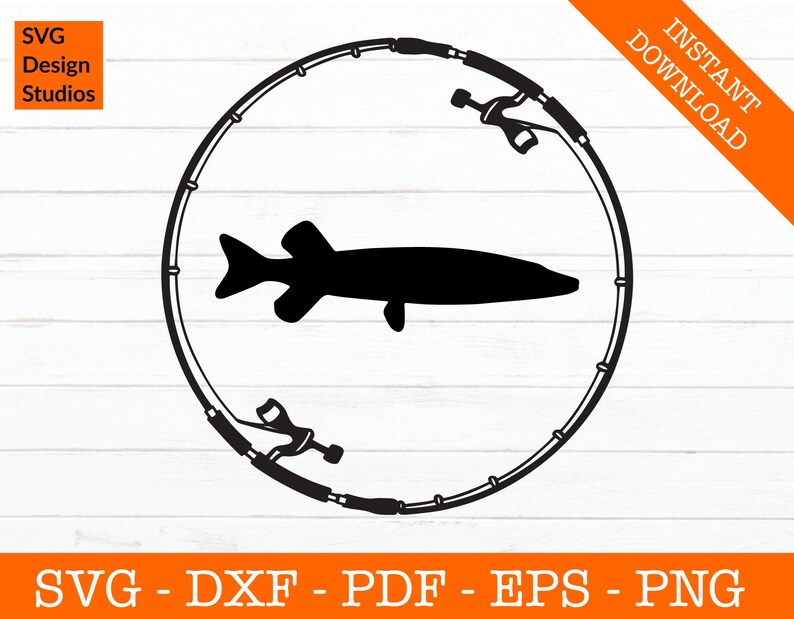 Northern Pike Logo Svg Fishing Svg Fishing Rod Svg | Etsy