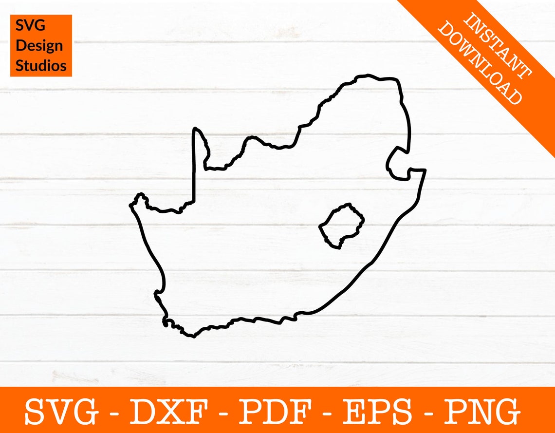 South Africa Svg South African Map Outline Svg PNG DXF | Etsy