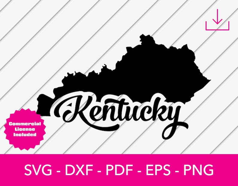 Kentucky Svg, Kentucky State Map Svg Clipart, Cut File, Download, Svg ...