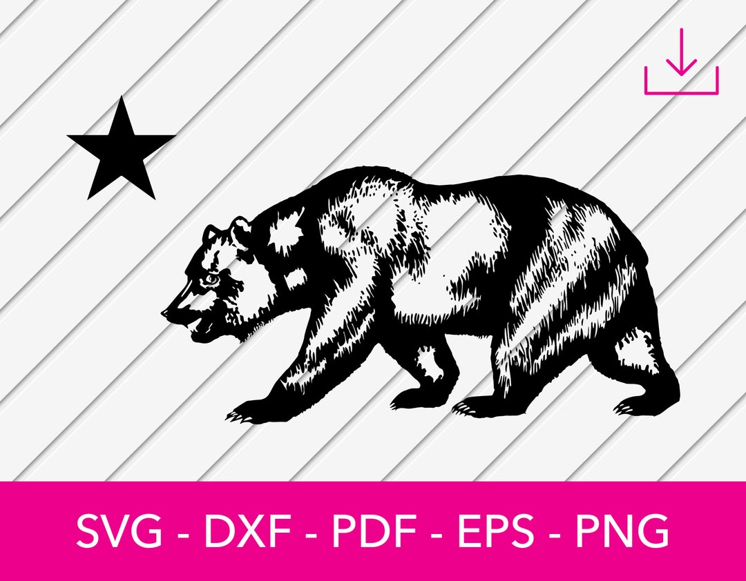 California Bear, California Flag Svg, California State Flag Svg- PNG ...